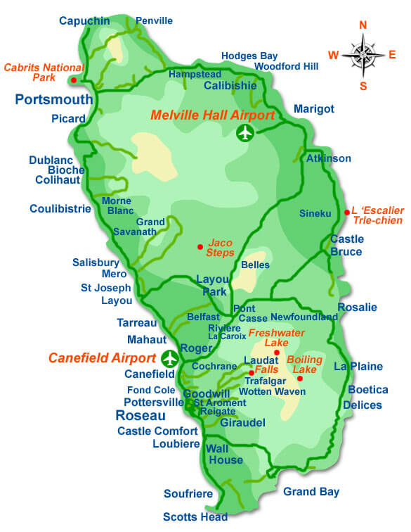 Karte von Dominica