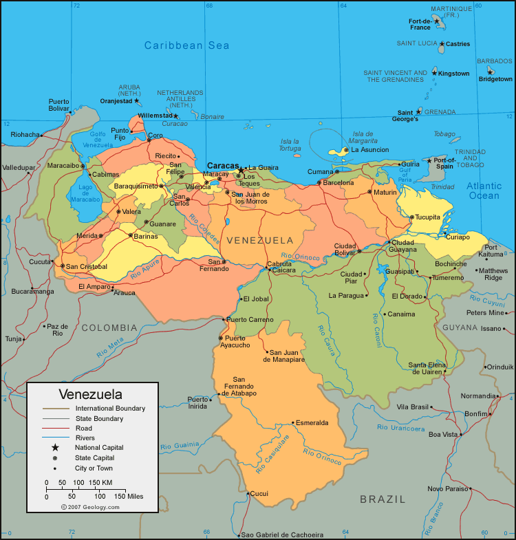 Venezuela Economic Activity Map 1972